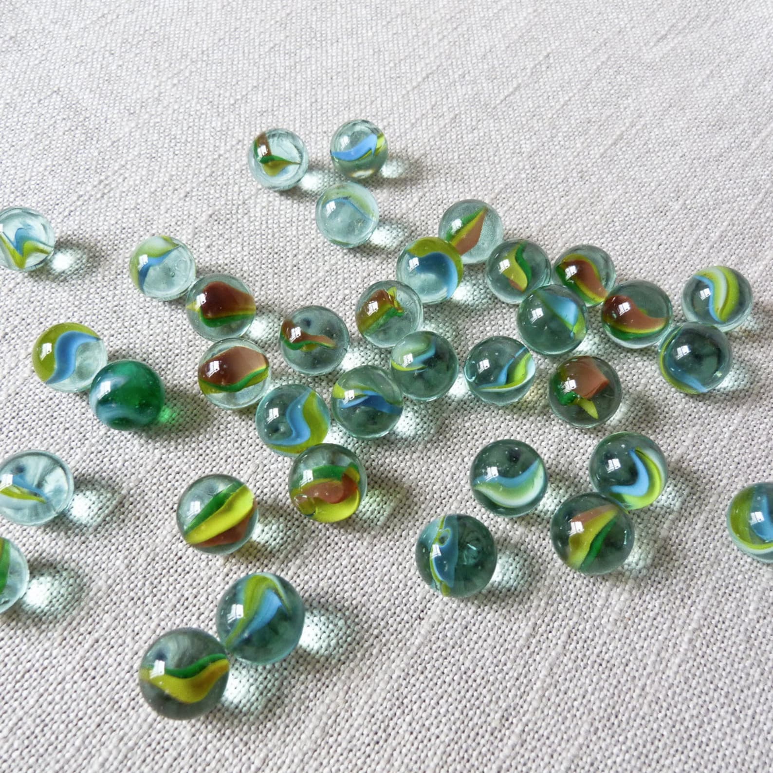 Small Vintage Cats Eye Glass Marbles Lot of 35 Marbles | Etsy