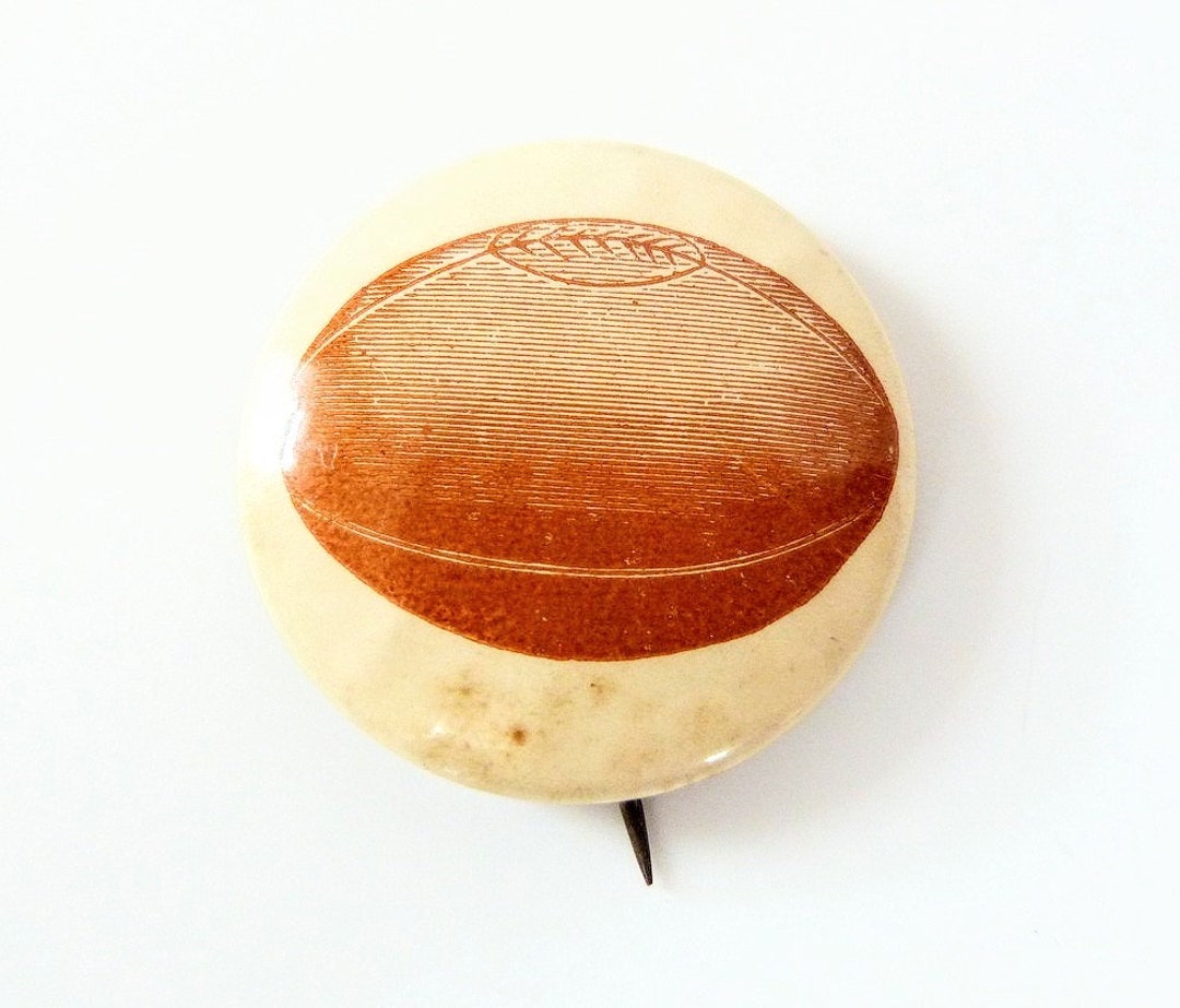 Vintage Football Pin, Rare Football Button, 19th Century Melon Football ...