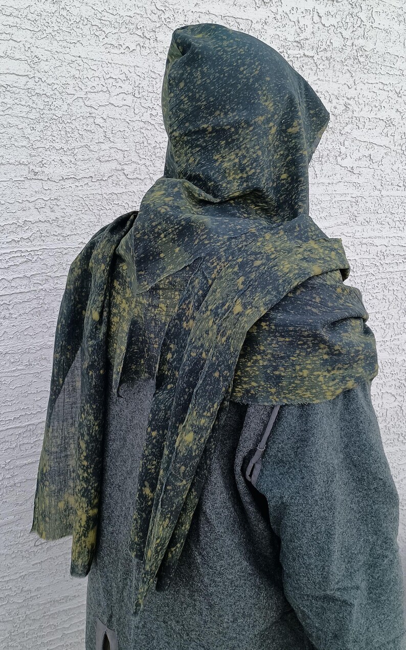 Hooded Scarf Cowl Cape Olive Post-apocalyptic Men Women - Etsy