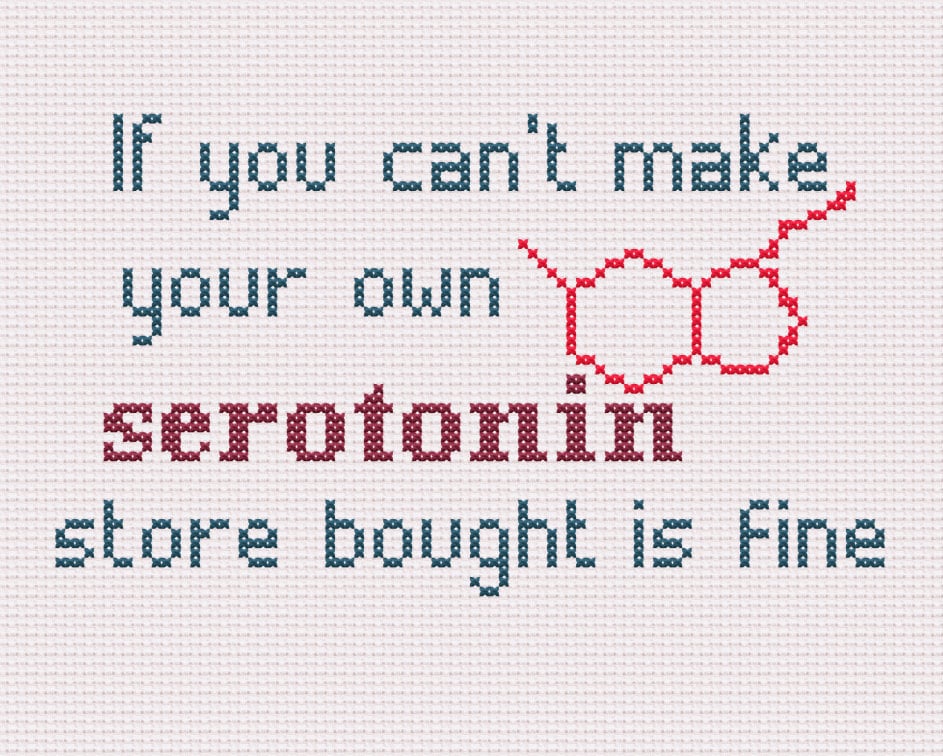 If You Can't Make Your Own Serotonin Store Bought is Fine Cross Stitch ...