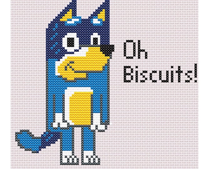 Bluey Oh Biscuits Cross Stitch Pattern - Etsy