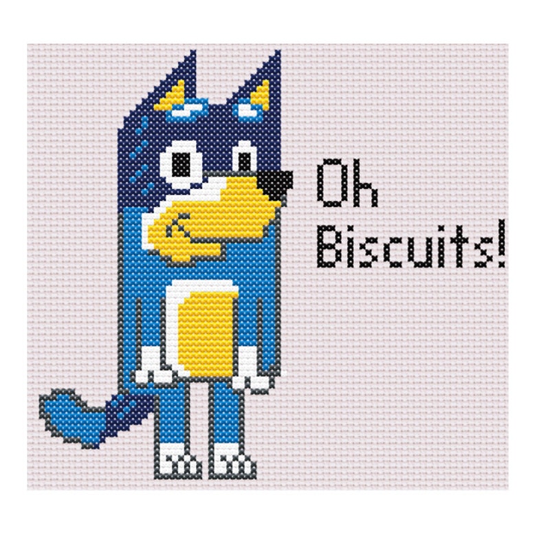 Bluey Oh Biscuits Cross Stitch Pattern - Etsy Australia
