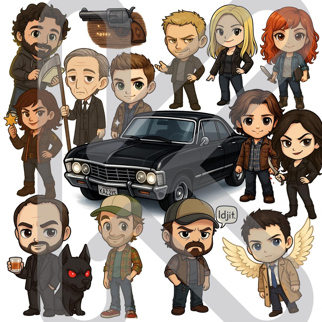 Supernatural SPN TV Show Inspired Chibi Digital Files - Etsy