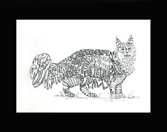 Animal calligrams | Etsy