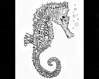 Animal calligrams | Etsy