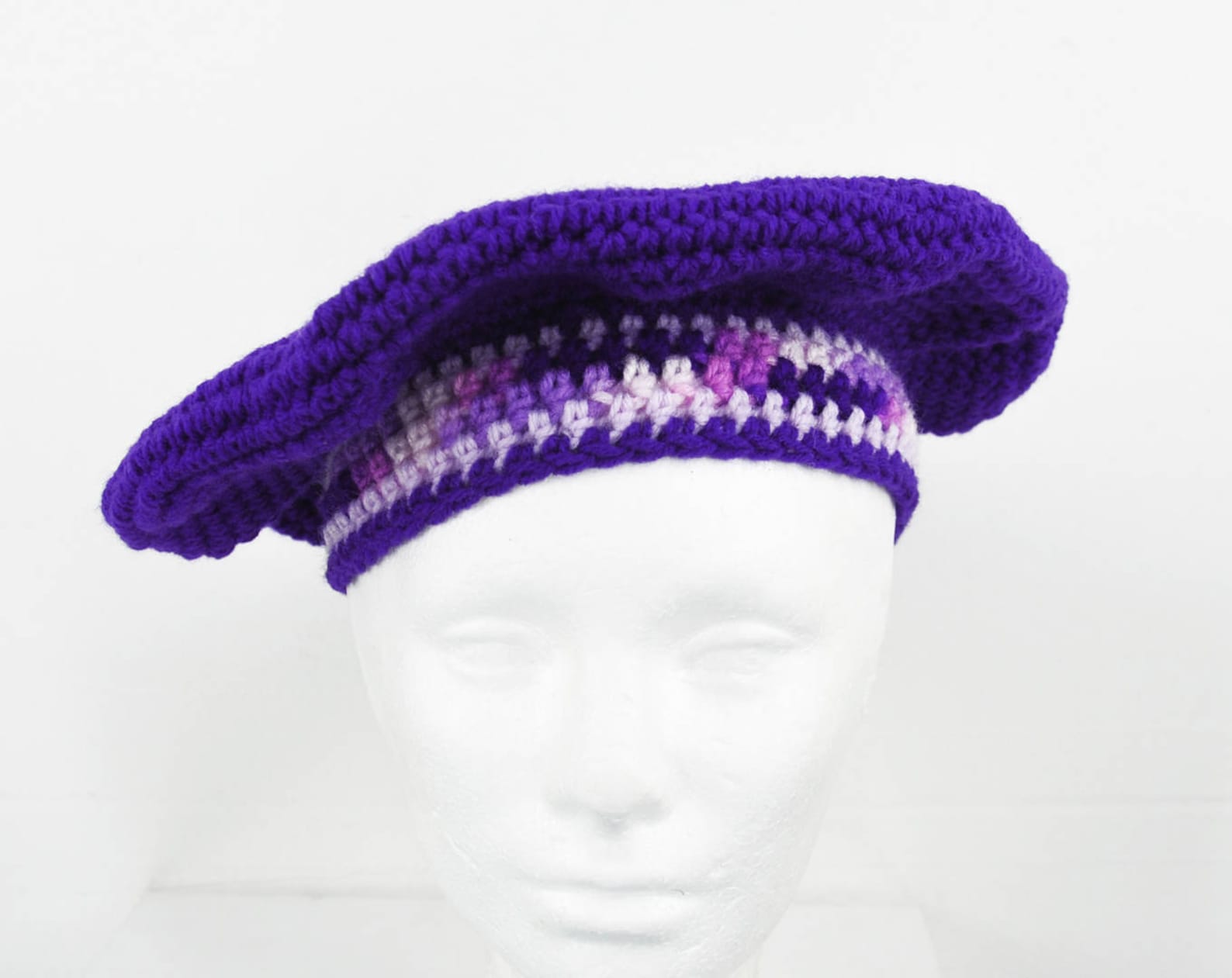 80s Crocheted Beret One Size Boho New Romantic Poet Rock Punk - Etsy