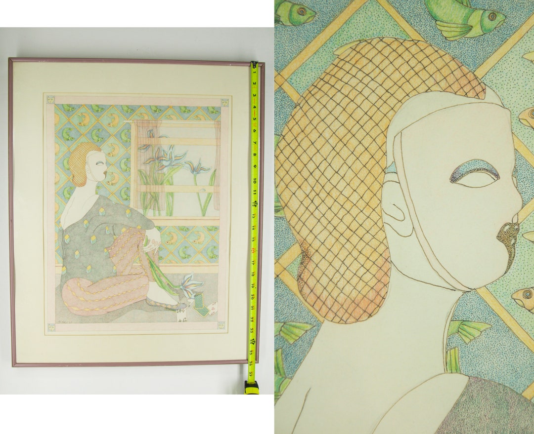 Framed 1983 Original Drawing by Author Artist Nancy Coffelt Art Artwork ...