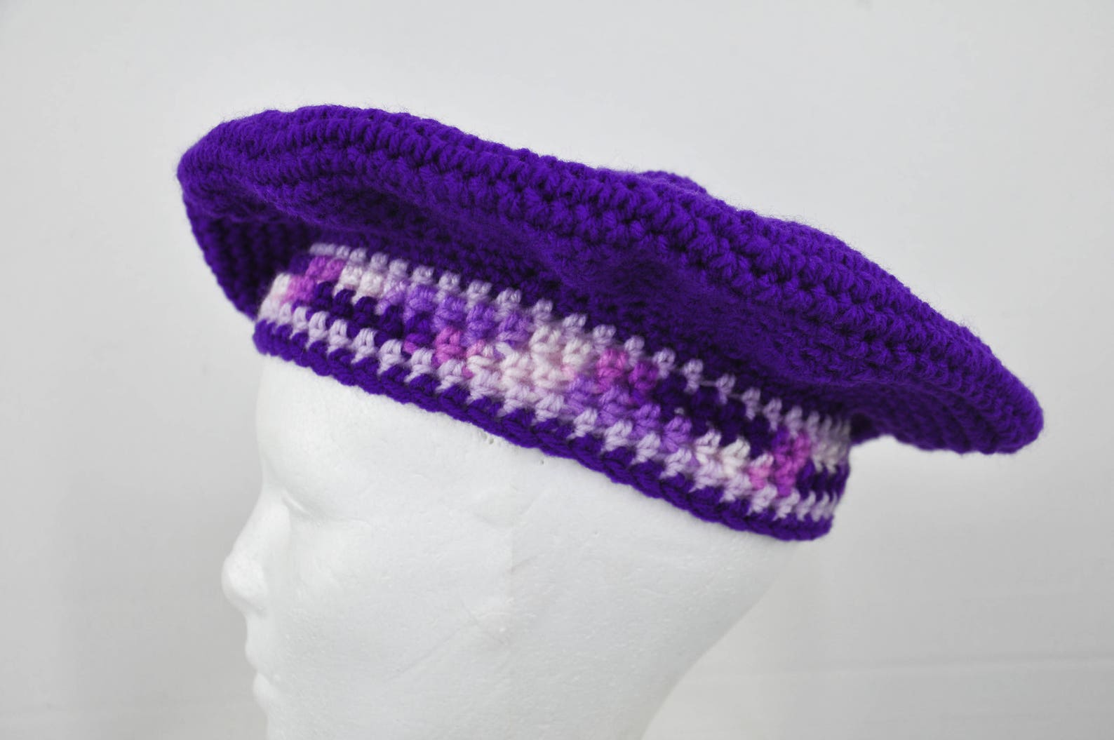 80s Crocheted Beret One Size Boho New Romantic Poet Rock Punk - Etsy