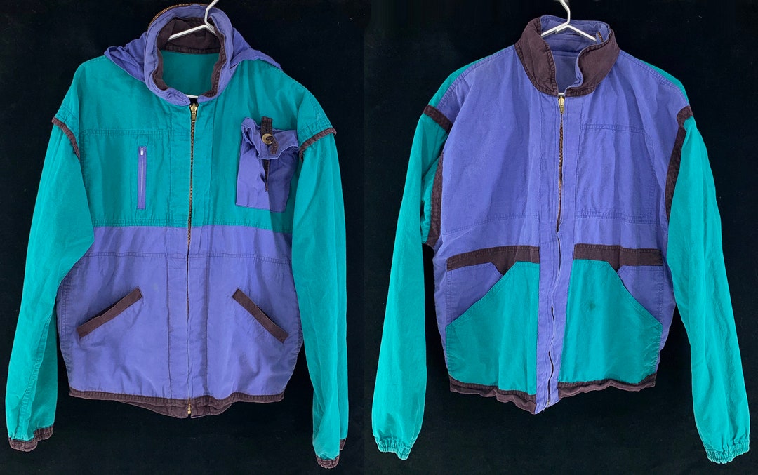 80s 90s Reversible Convertible Jacket With Hood Hoodie Bag Pillow ...