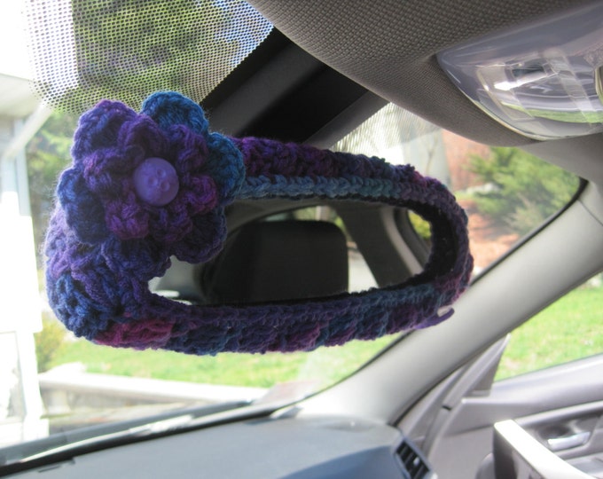 Crochet Rearview Mirror Cover Mirror Cozy Grape Fizzl - Etsy
