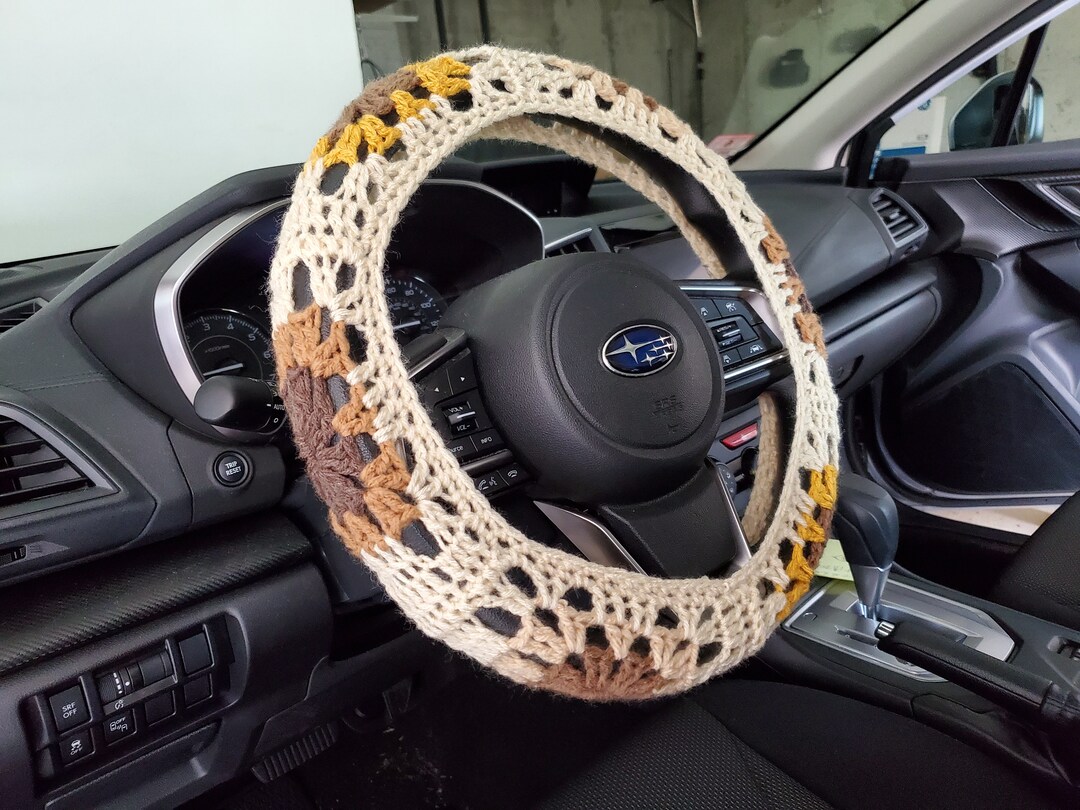 Crochet Granny Square Steering Wheel Cover Steering Wheel - Etsy