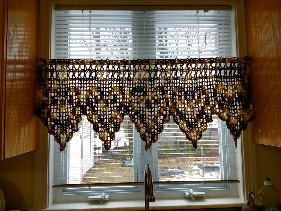Window Treatments Crochet Window Valance Window Panel - Etsy