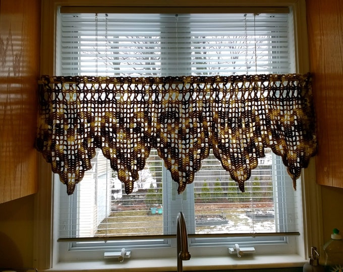Window Treatments, Crochet Window Valance, Window Panel, Window Curtain ...