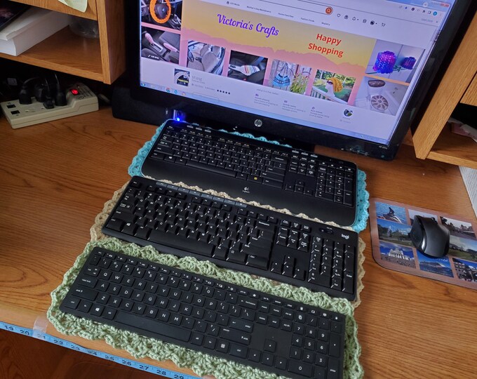 Crochet Keyboard Mat, Keyboard Pad, Computer Desk Accessories, Office ...