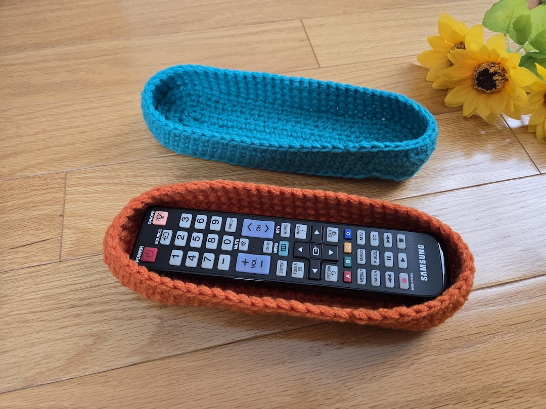 Crochet Remote Control Holder, Remote Control Basket, Glasses Holder ...