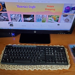 Crochet Keyboard Mat, Keyboard Pad, Computer Desk Accessories, Office ...