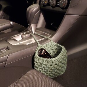 Mini Car Basket. Crochet Car Organizer, Mini Car Trash Bag, Crochet ...
