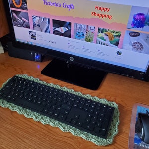 Crochet Keyboard Mat, Keyboard Pad, Computer Desk Accessories, Office ...