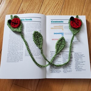Bookmark-ladybug on the Leaf, Ladybug and Leaf Bookmark, Crochet ...