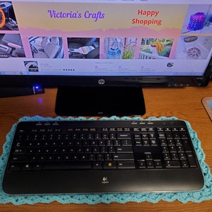 Crochet Keyboard Mat, Keyboard Pad, Computer Desk Accessories, Office ...