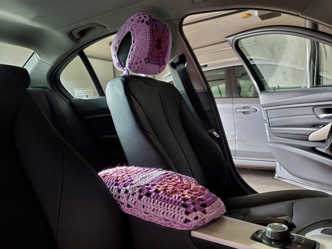 Crochet Car Center Console Covers, Granny Square Car Center Console ...