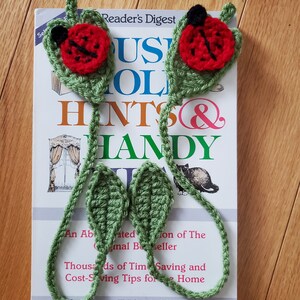 Bookmark-ladybug on the Leaf, Ladybug and Leaf Bookmark, Crochet ...