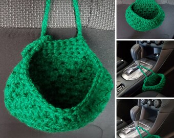 Mini Car Basket. Crochet Car Organizer, Mini Car Trash Bag, Crochet ...
