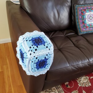 Crochet Couch Armrest Cover, Chair Arm Cover, Granny Square Sofa Arm ...