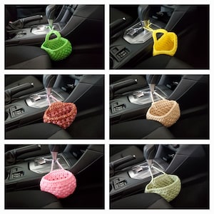 Mini Car Basket. Crochet Car Organizer Mini Car Trash Bag - Etsy