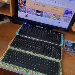 Crochet Keyboard Mat, Keyboard Pad, Computer Desk Accessories, Office ...