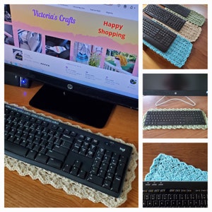 Crochet Keyboard Mat, Keyboard Pad, Computer Desk Accessories, Office ...