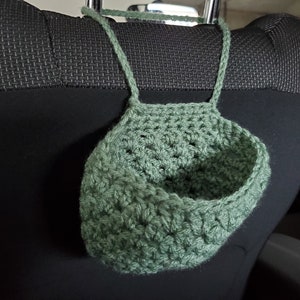 Mini Car Basket. Crochet Car Organizer, Mini Car Trash Bag, Crochet ...