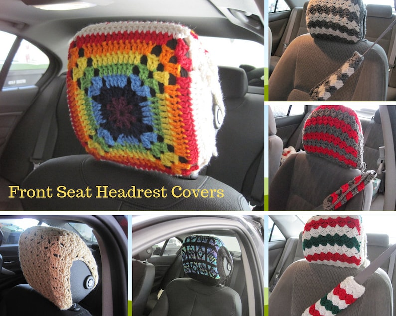 Car Front Seat Headrest Covers Headrest Cozy Crochet or Knit - Etsy