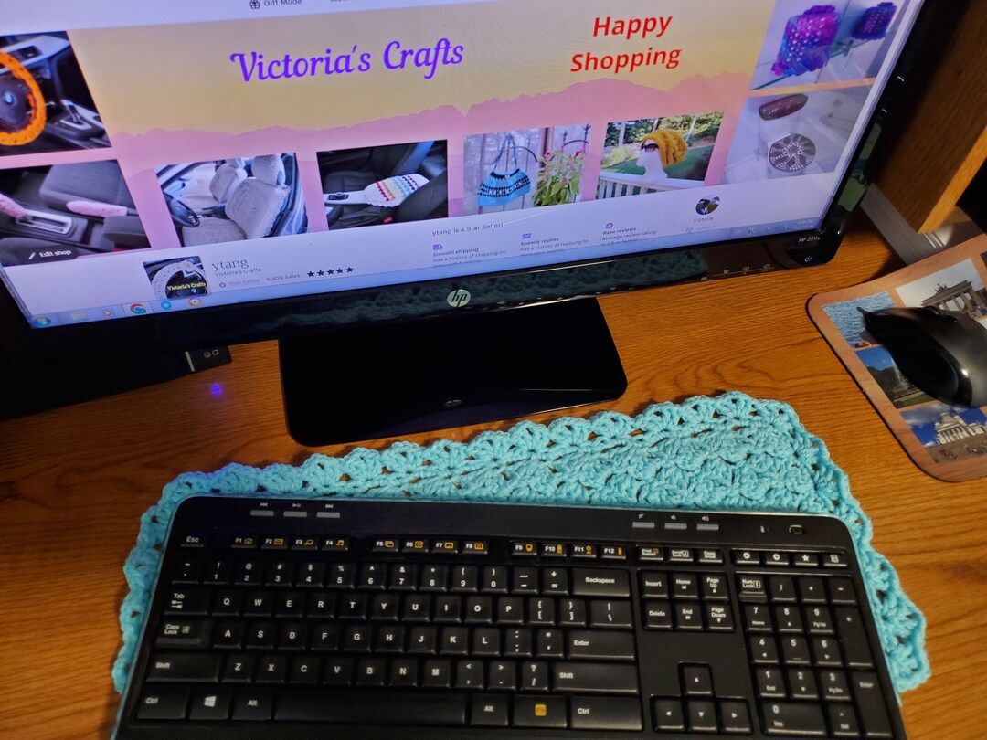 Crochet Keyboard Mat, Keyboard Pad, Computer Desk Accessories, Office ...