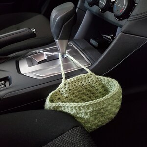 Mini Car Basket. Crochet Car Organizer, Mini Car Trash Bag, Crochet ...
