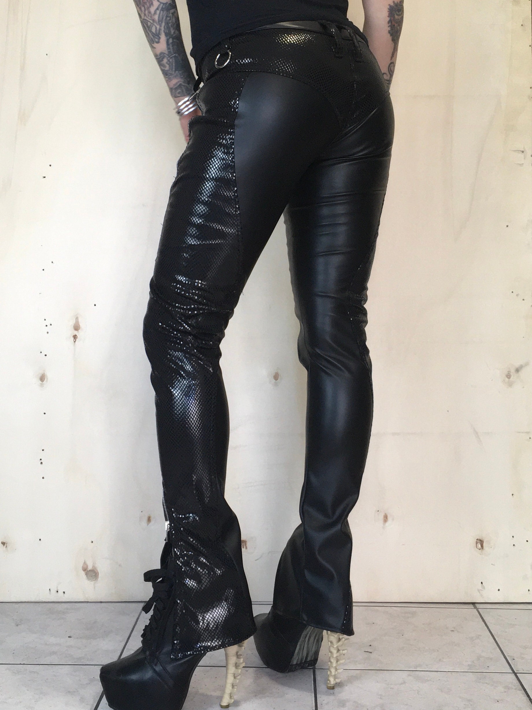 Vegan Leather Heavy Metal Pants, Biker Pants, Punk Rock Trousers - Etsy