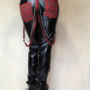 Studded Pants, Punk Rocker Tartan and Pvc Tight Pants - Etsy