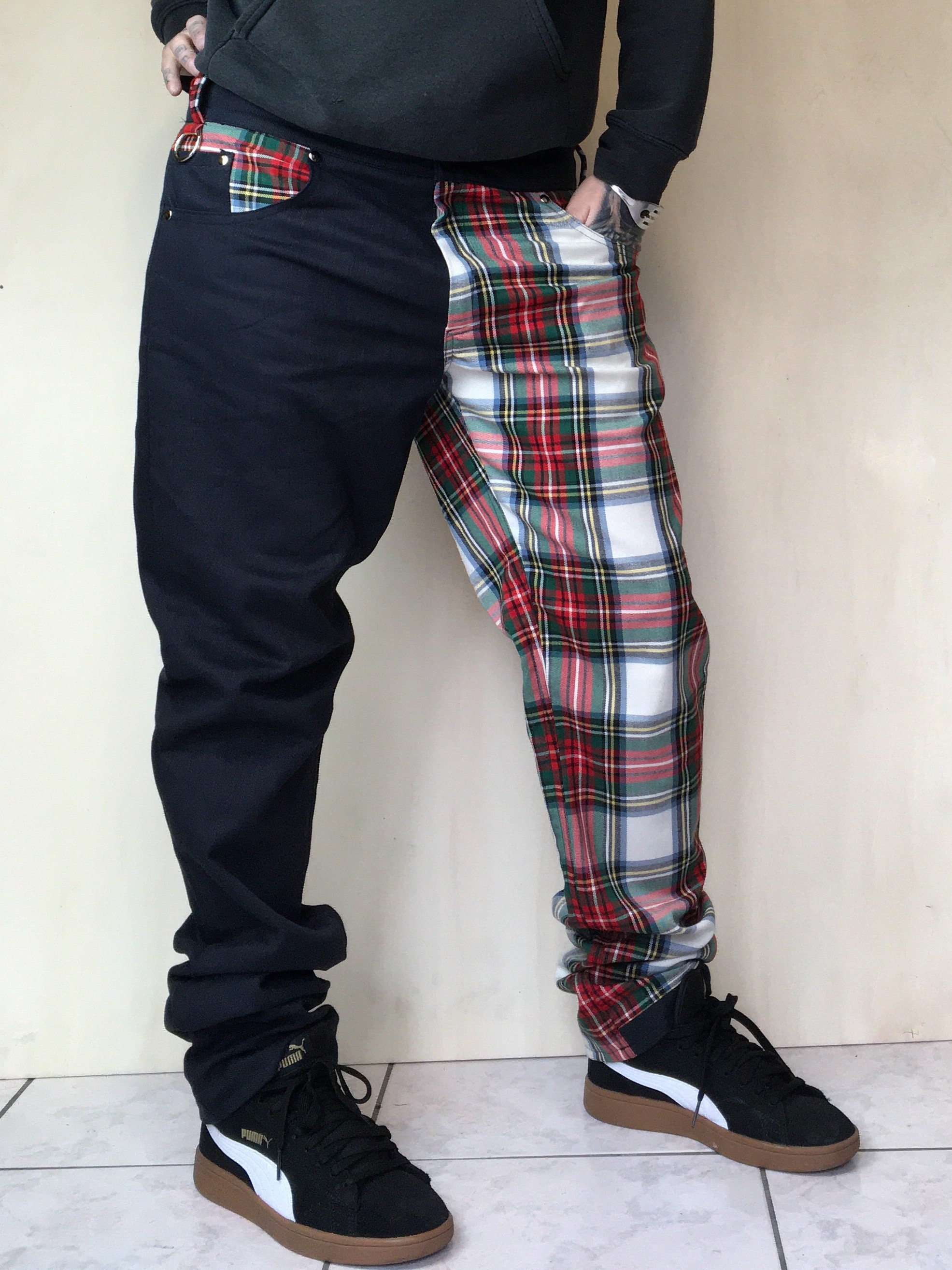 Punk Rock Pants for Men Unisex Pants Split Leg Punk Pants - Etsy