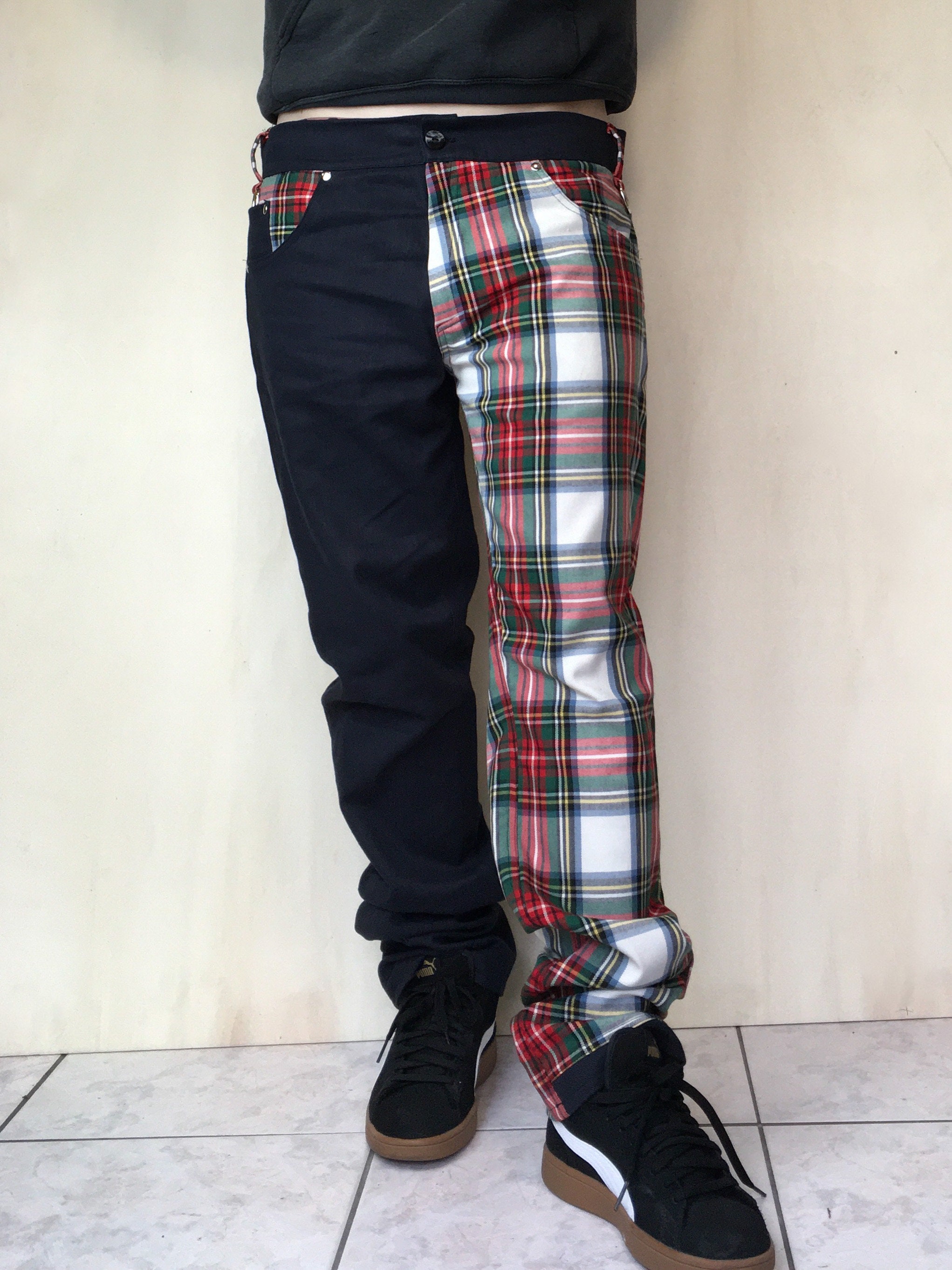 Punk Rock Pants for Men Unisex Pants Split Leg Punk Pants - Etsy