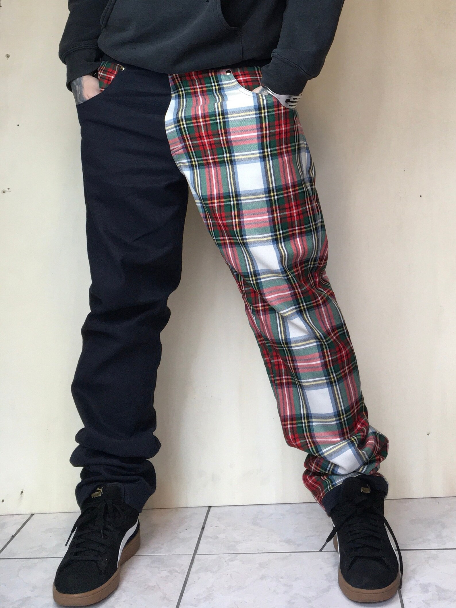 Punk Rock Pants for Men Unisex Pants Split Leg Punk Pants - Etsy