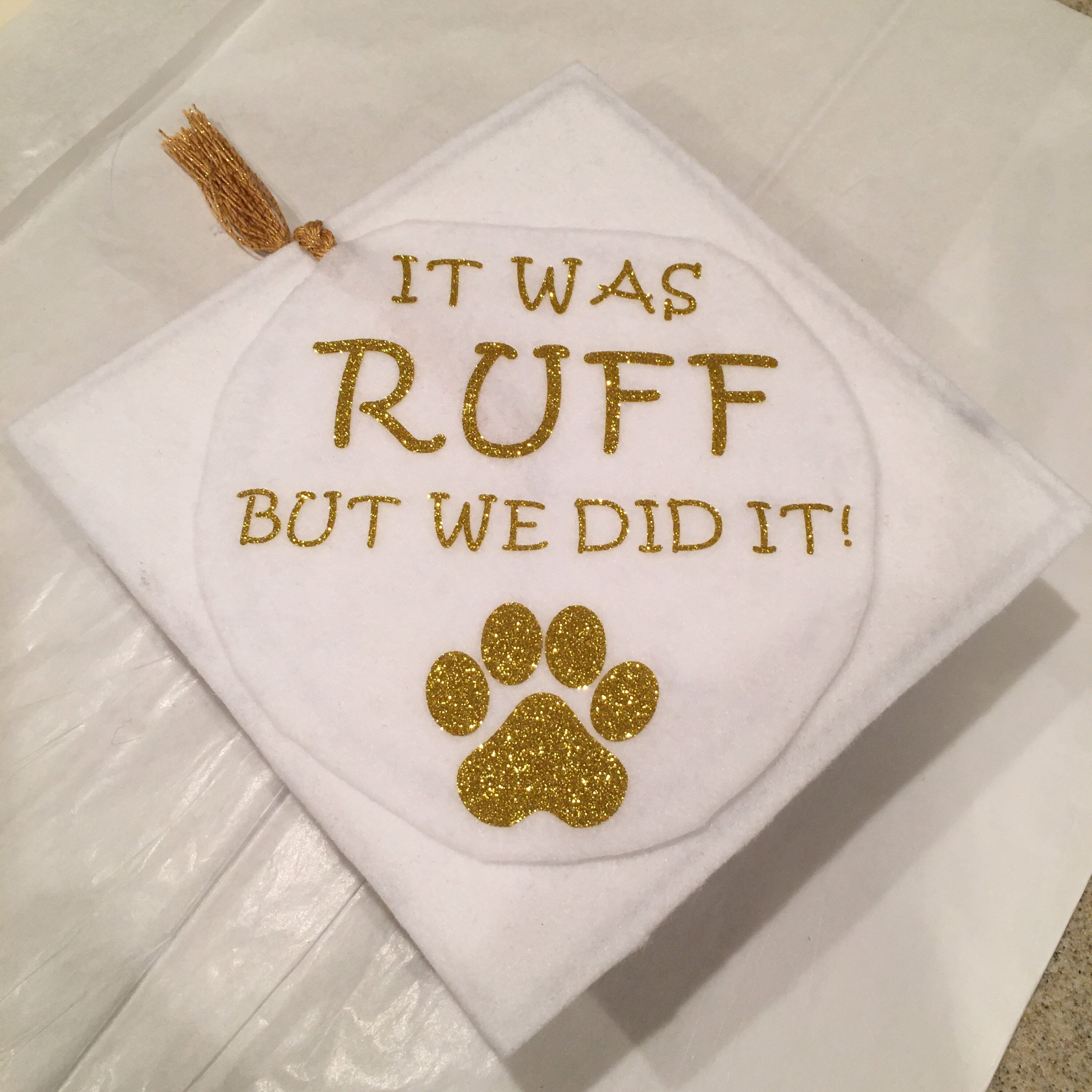 Dog Graduation Hat / Cap It Was RUFF With Paw Print | Etsy Canada