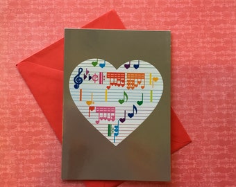 Heart music notes | Etsy
