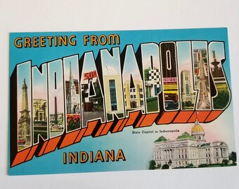 Indiana postcard | Etsy