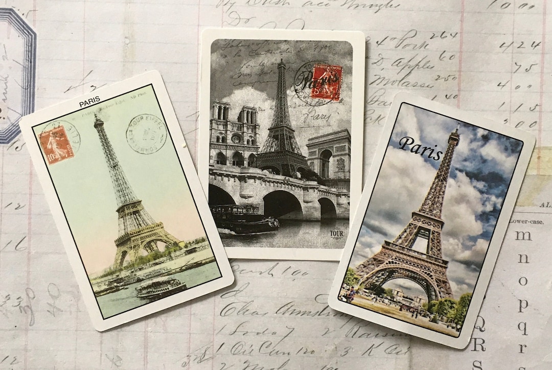 PARIS Cards / 3 Vintage Paris Eiffel Tower Cards Great for Journals ...