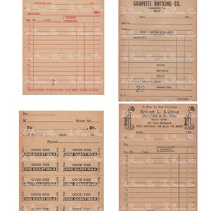 Printable Receipts / *INSTANT DOWNLOAD* 10 Printable Ephemera Receipts ...
