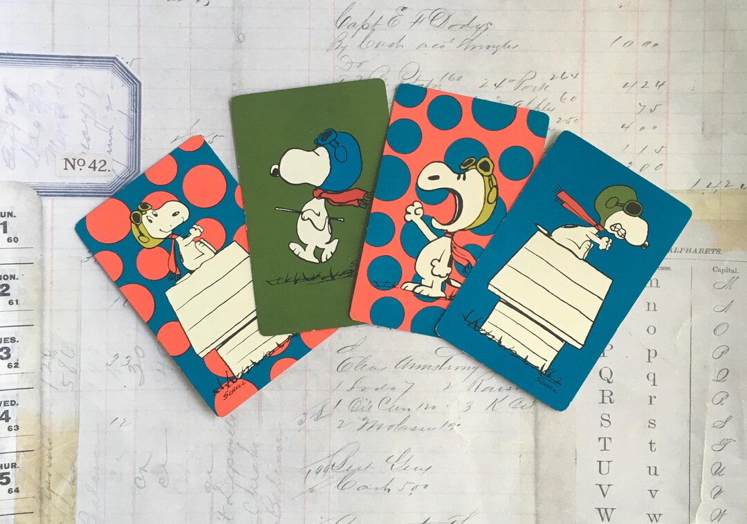 Peanuts Cards / 4 Vintage Snoopy the ACE Playing Cards by Hallmark ...