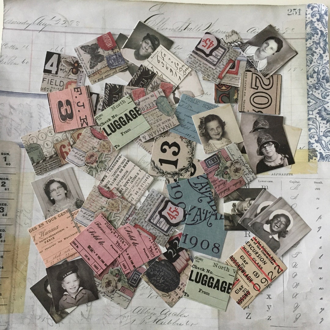 SCRAP PACK / 72 Pc. Collage Tiles Ephemera Pack Tim Holtz DIY ...