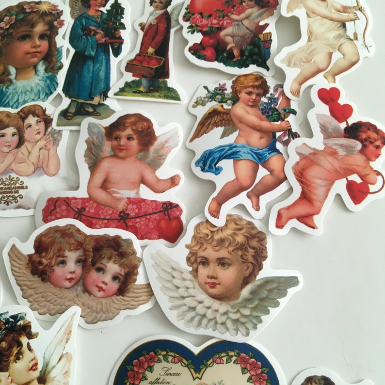 Angel Stickers / 50 Victorian Angel Stickers Vinyl Waterproof | Etsy