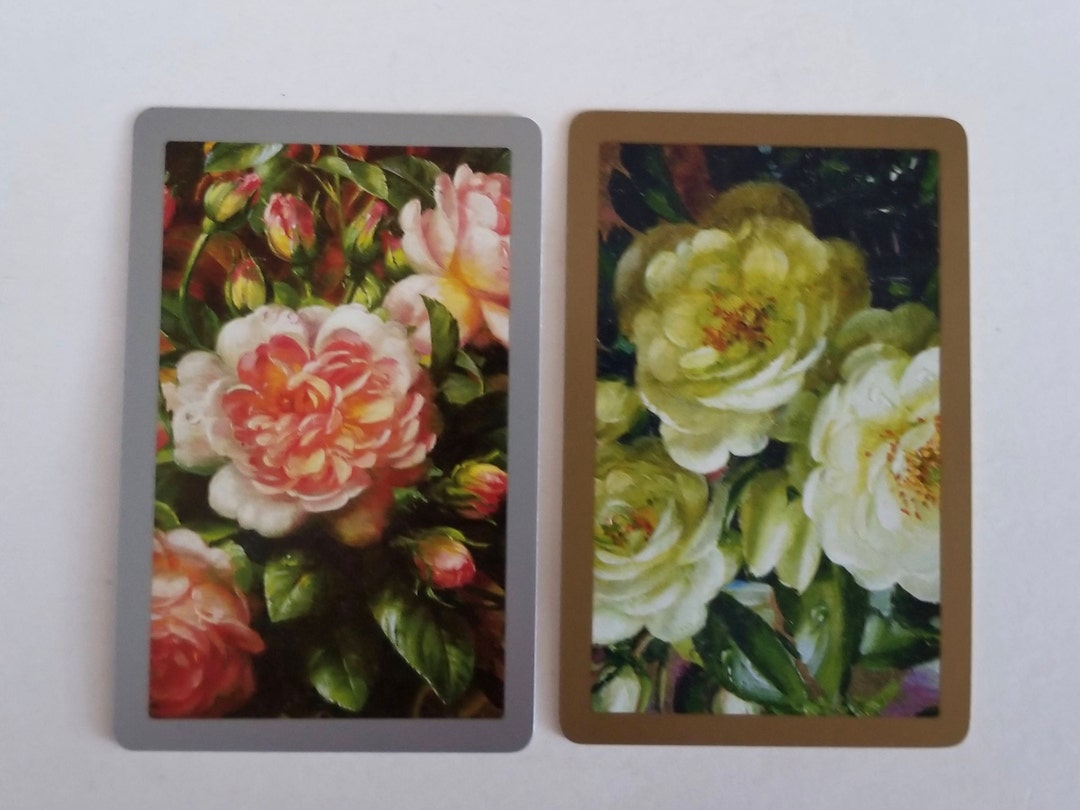Roses Cards / 2 Vintage Rose Playing Cards Great for Mixed Media ...