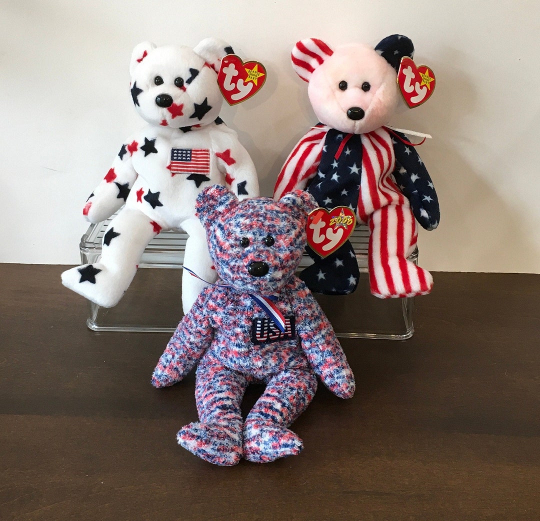 Ty Beanie Babies / 3 Original RARE Ty Beanie Babies Bears Retired Glory ...